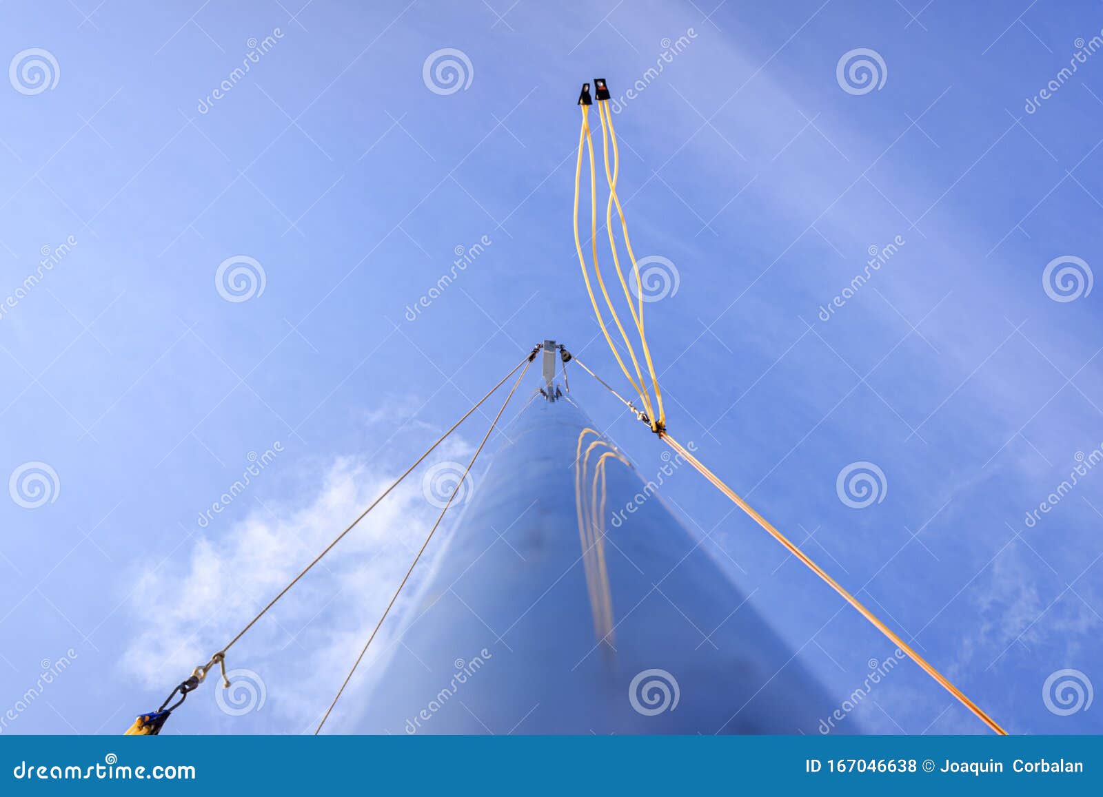 Main Mast of a Sailboat Seen from Below Stock Photo - Image of nautical ...