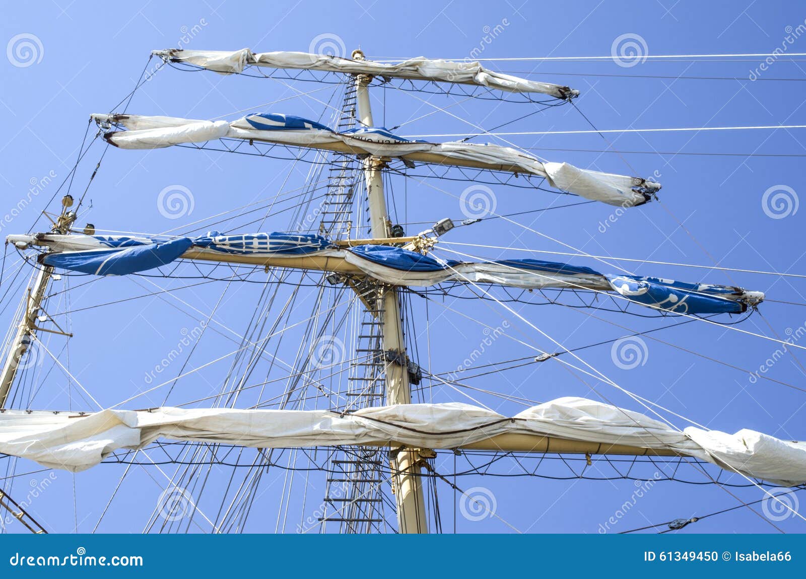 Main Mast with Sails Collected Stock Photo - Image of maritime, brig ...