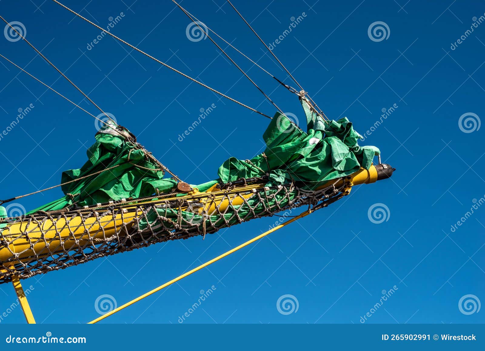 Main Mast of the Ship with a Blue Sky in the Background Stock Image ...
