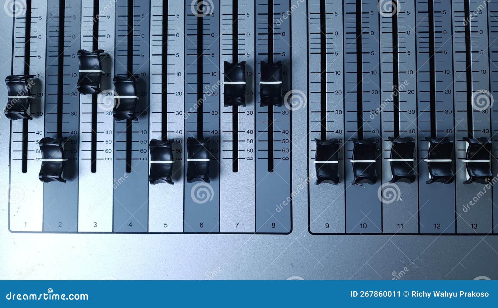 Main Master Level Control on the Audio Mixer. Stock Image - Image of ...