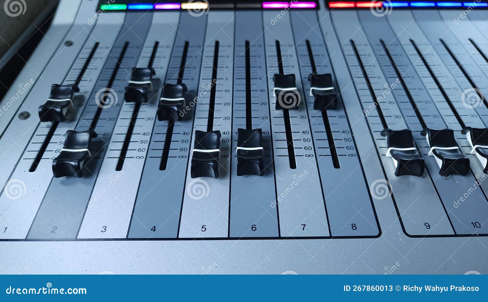 Main Master Level Control on the Audio Mixer. Stock Image - Image of ...