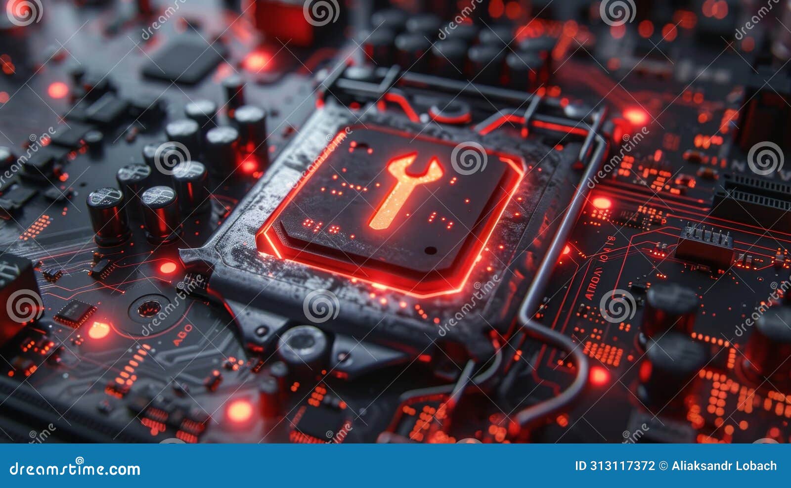 The Main Microchip on the Motherboard of Electrical Equipment. the ...