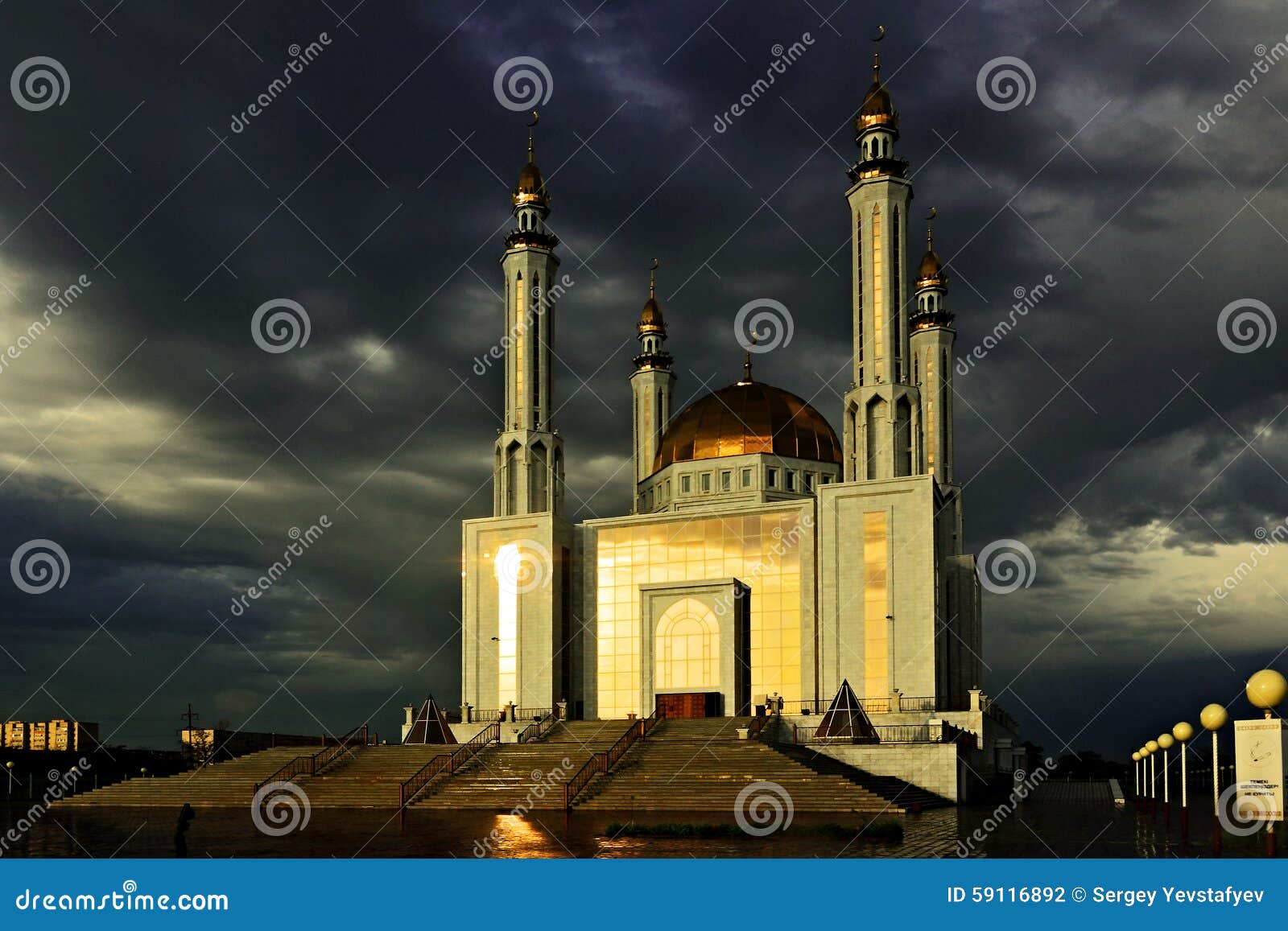 The Main Mosque in Aktobe editorial photography. Image of daybreak ...