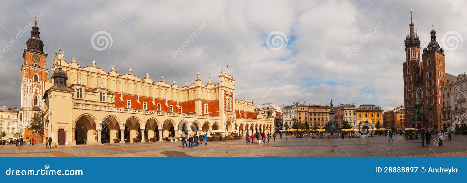 Main Old Market Square in Krakow, Poland Editorial Photography - Image ...