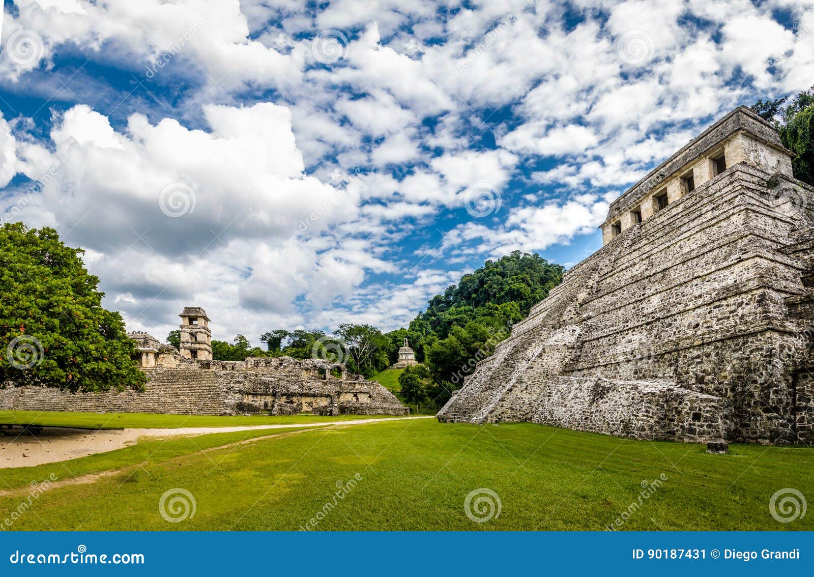 On Top Of The Main Pyramid At Xunantunich Archaeological Site, Belize ...