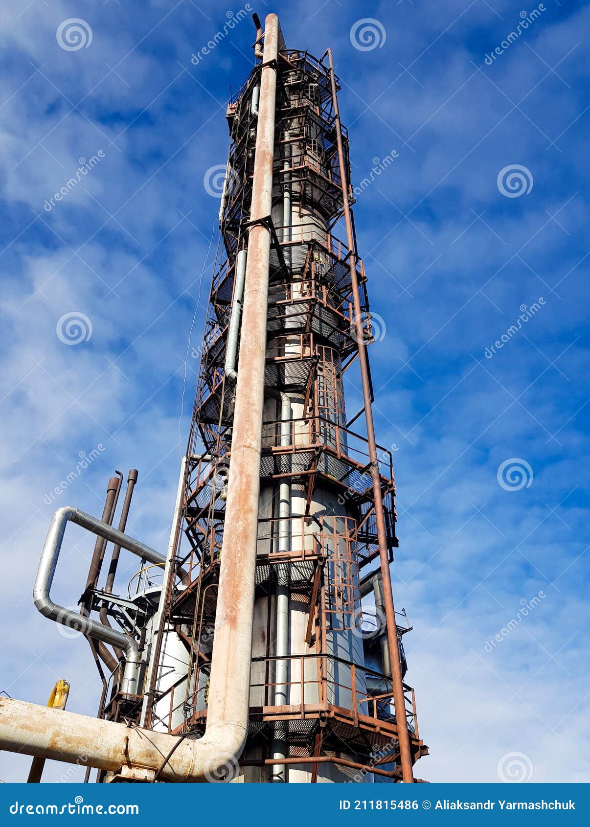Main Rectification Column of Raw Methanol Close-up Stock Photo - Image ...