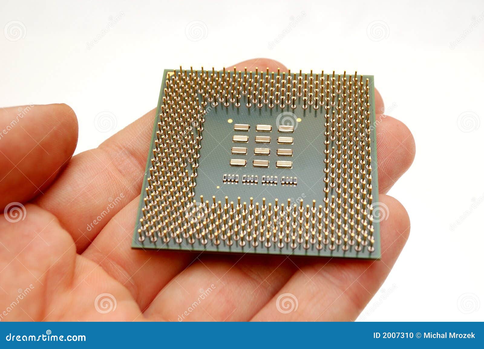 Main Retenant Un Microprocesseur Photo stock - Image du circuit ...