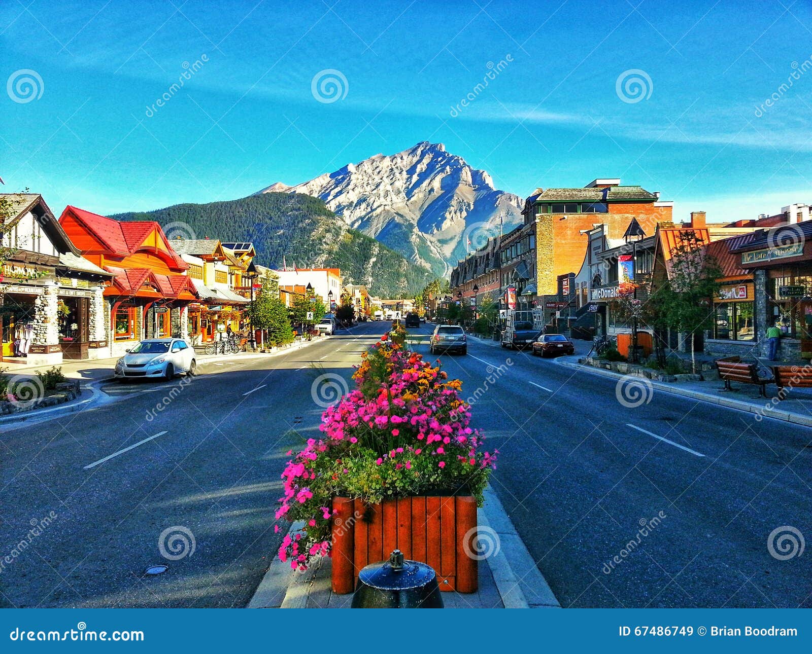 Banff, Alberta Canada - View Of Downtown Banff National Park, A Unesco ...