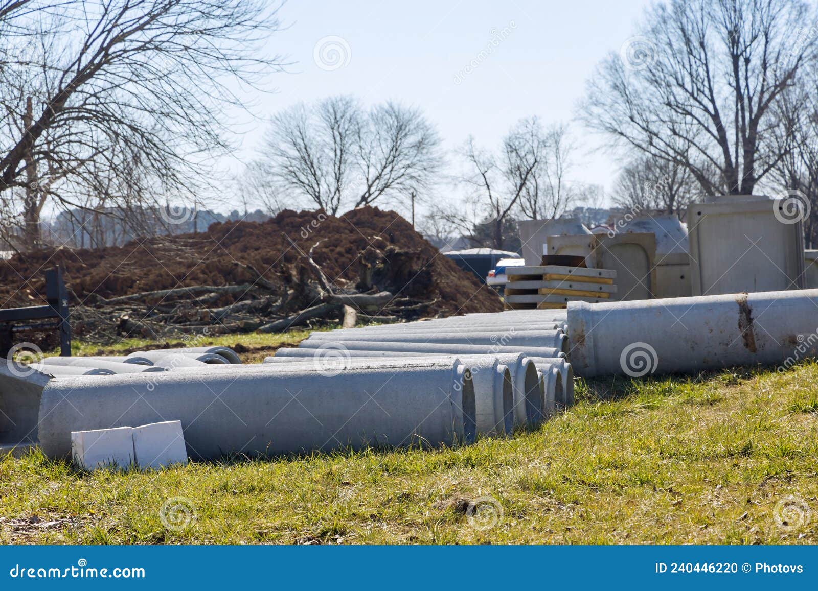 Main Road Construction Drainage System on Concrete Manholes are ...