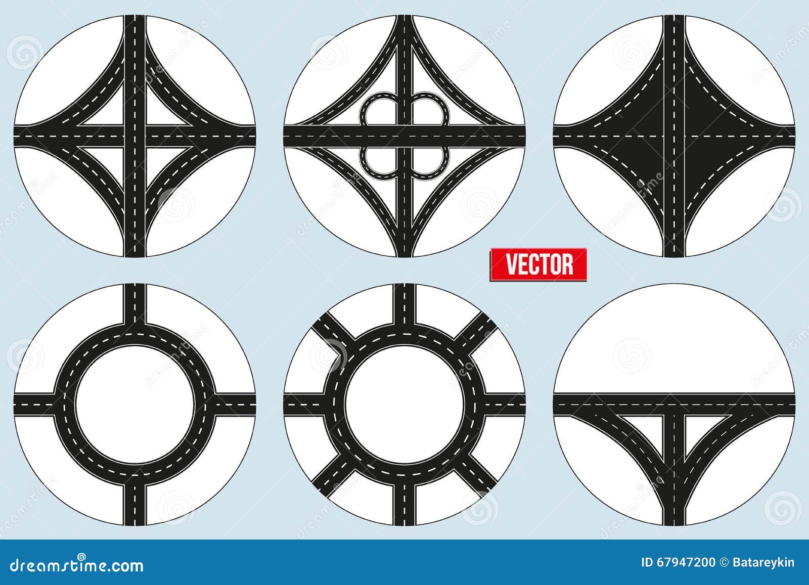Main road junction stock vector. Illustration of circle - 67947200