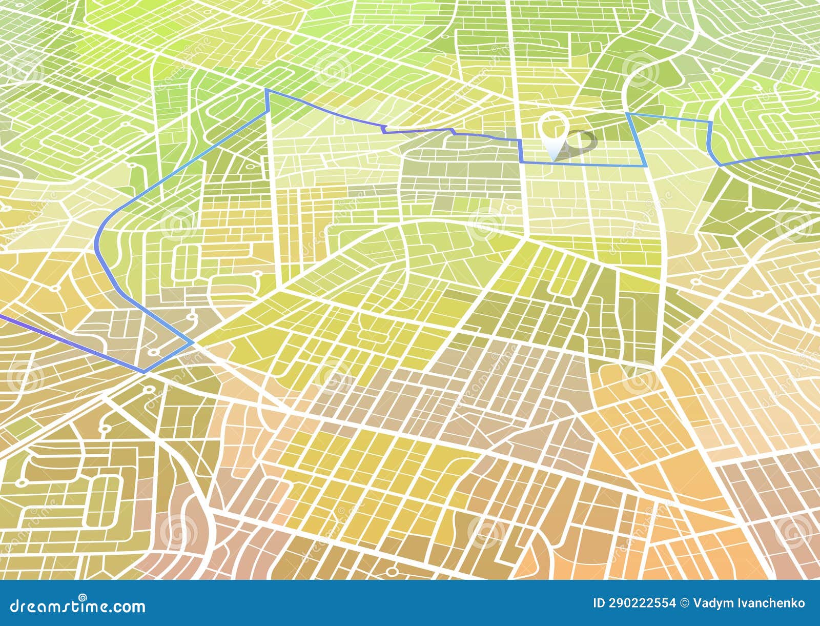 Main Road Throughout Map. Navigation Mapping Technology for Obtaining ...