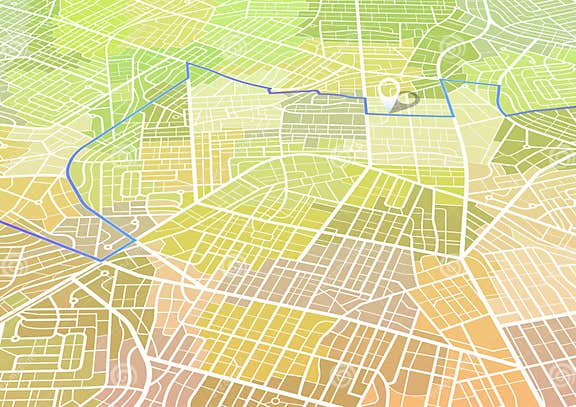 Main Road Throughout Map. Navigation Mapping Technology for Obtaining ...