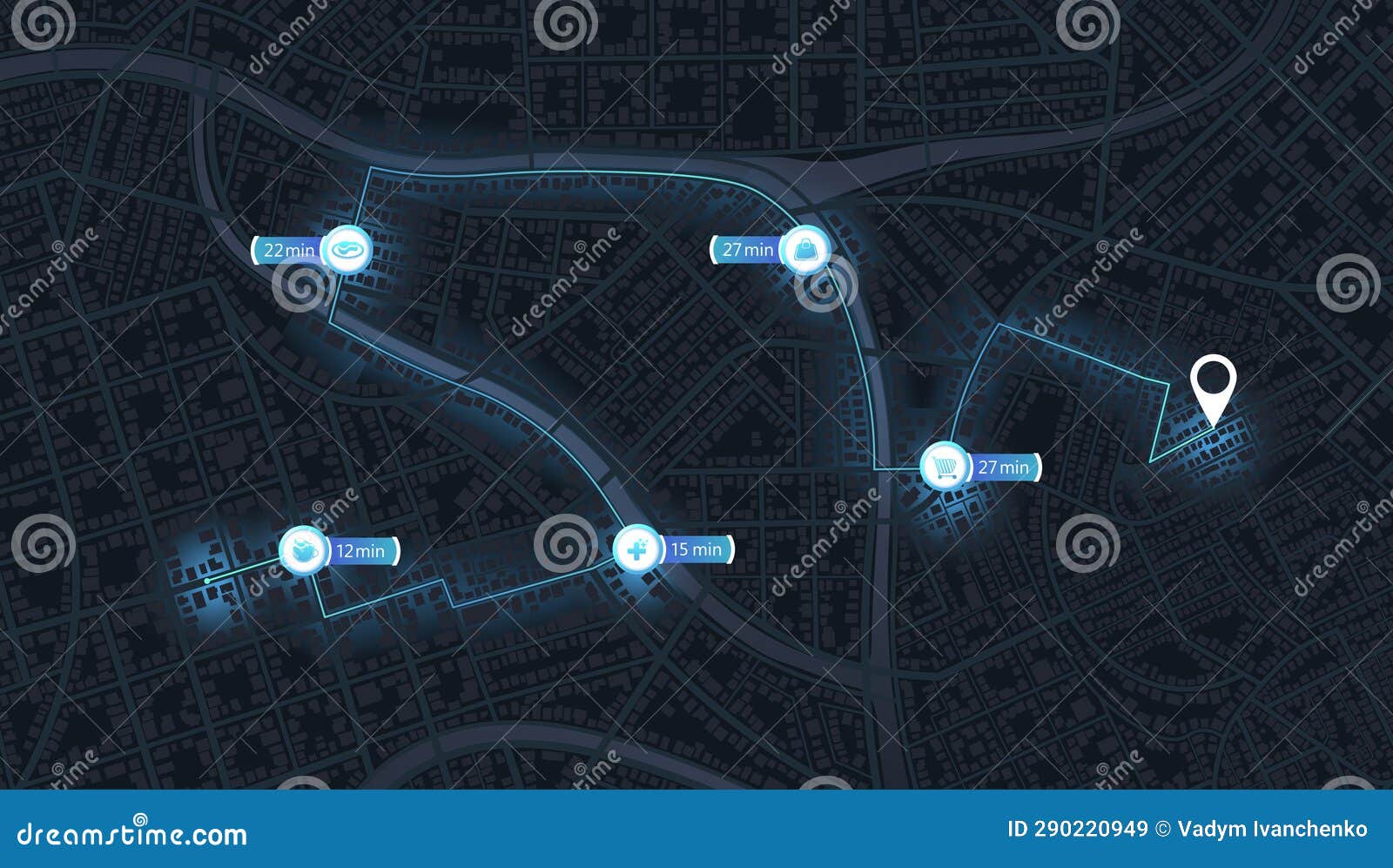 Main Road Throughout Map. Navigation Mapping Technology for Obtaining ...