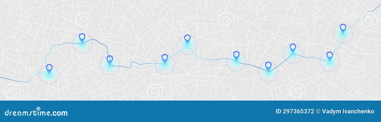 Main Road Throughout Map. Navigation Mapping Technology for Obtaining ...