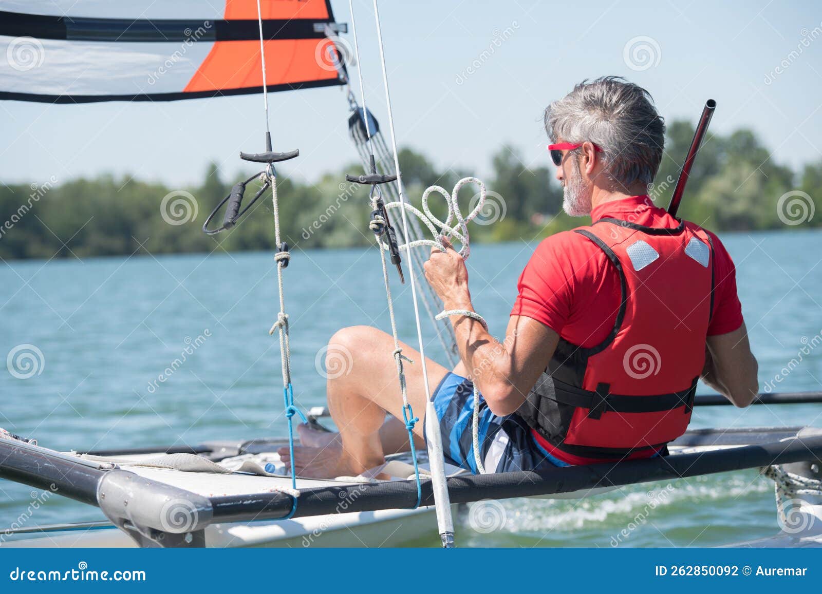 Main sailing in lake stock photo. Image of netherlands - 262850092