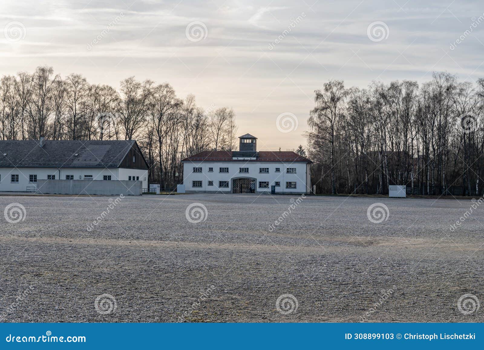 Main Security Building, Entrance at Dachau Concentration Camp in Dachau ...