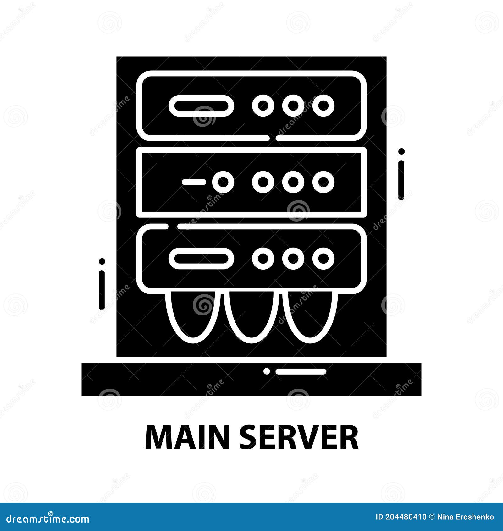 Main Server Icon, Black Vector Sign with Editable Strokes, Concept ...