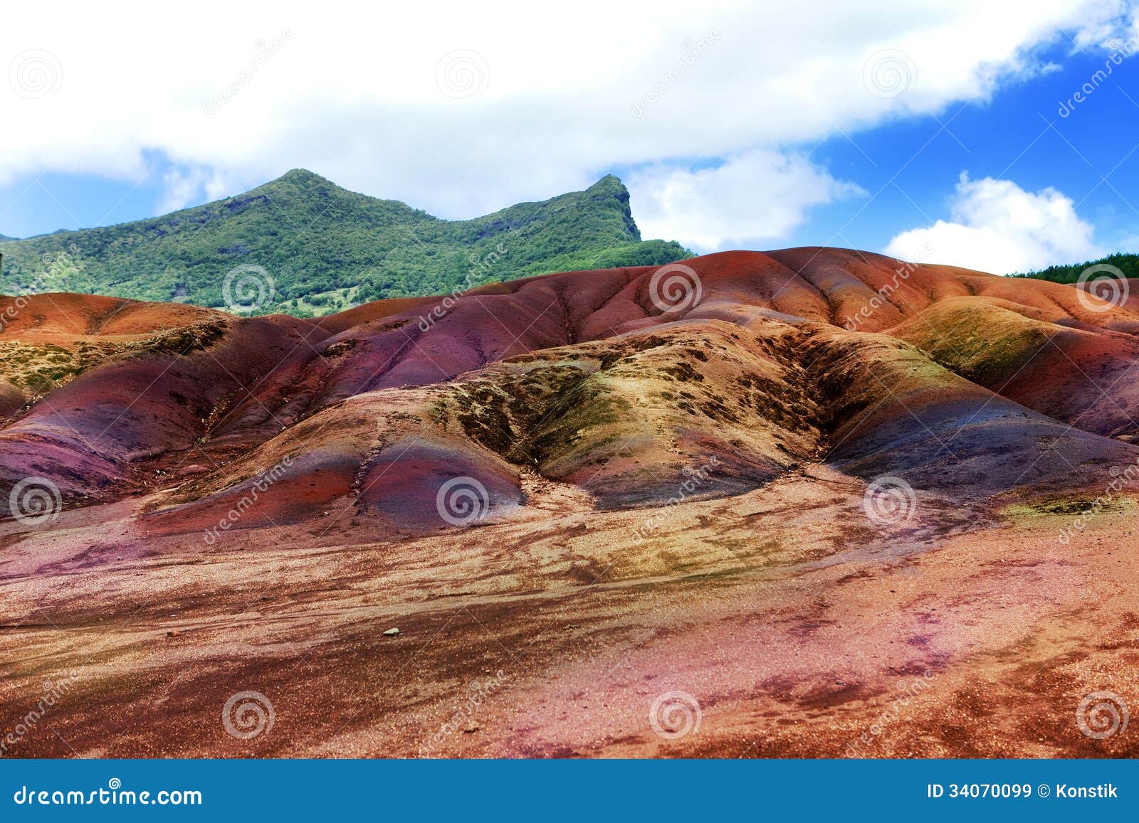 Main Sight of Mauritius. Chamarel. Seven Color Lands. Stock Image ...