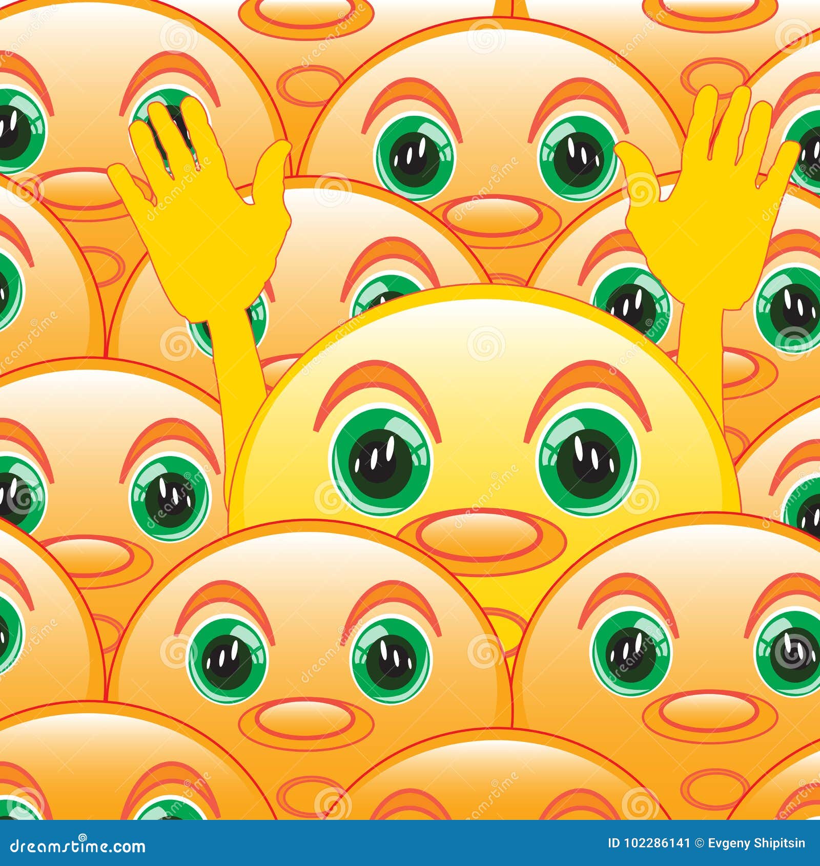 Main smiley amongst others stock vector. Illustration of flat - 102286141