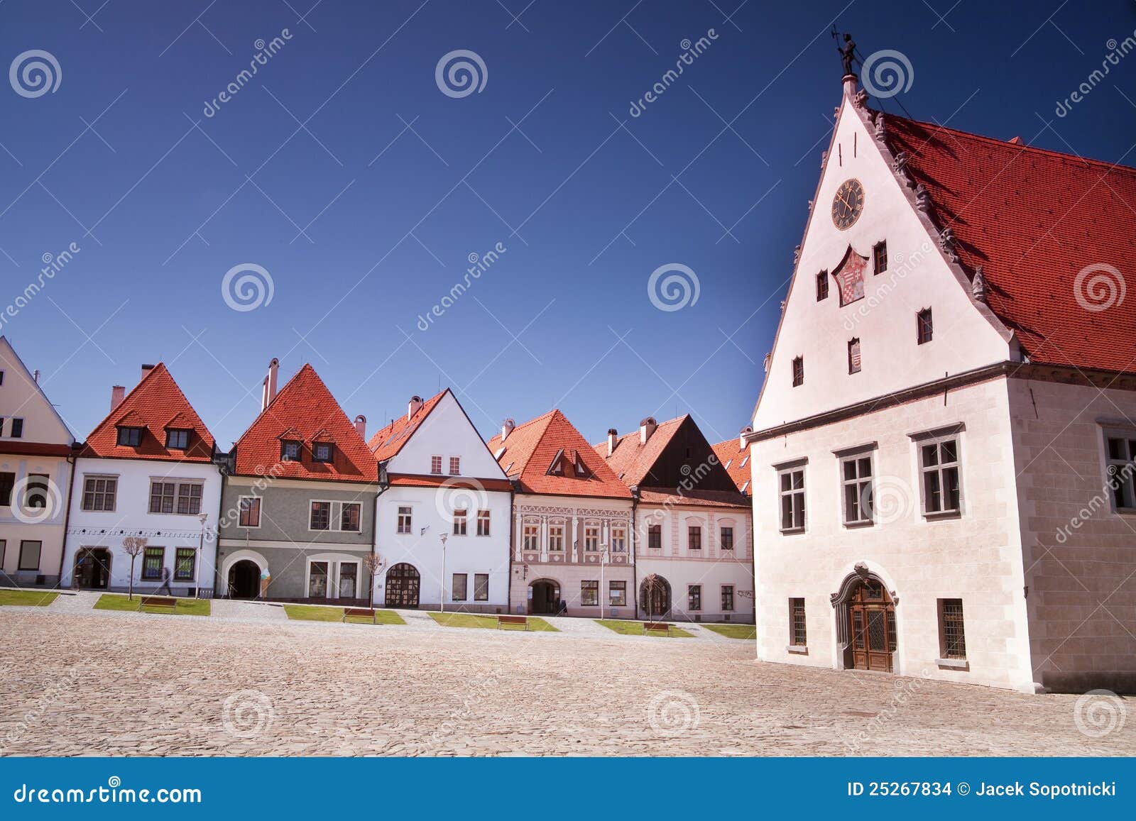 Main Square of European Old Town Stock Photo - Image of house, slovakia ...