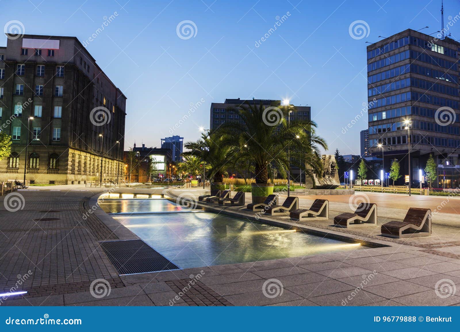 Main Square in Katowice stock photo. Image of urban, travel - 96779888