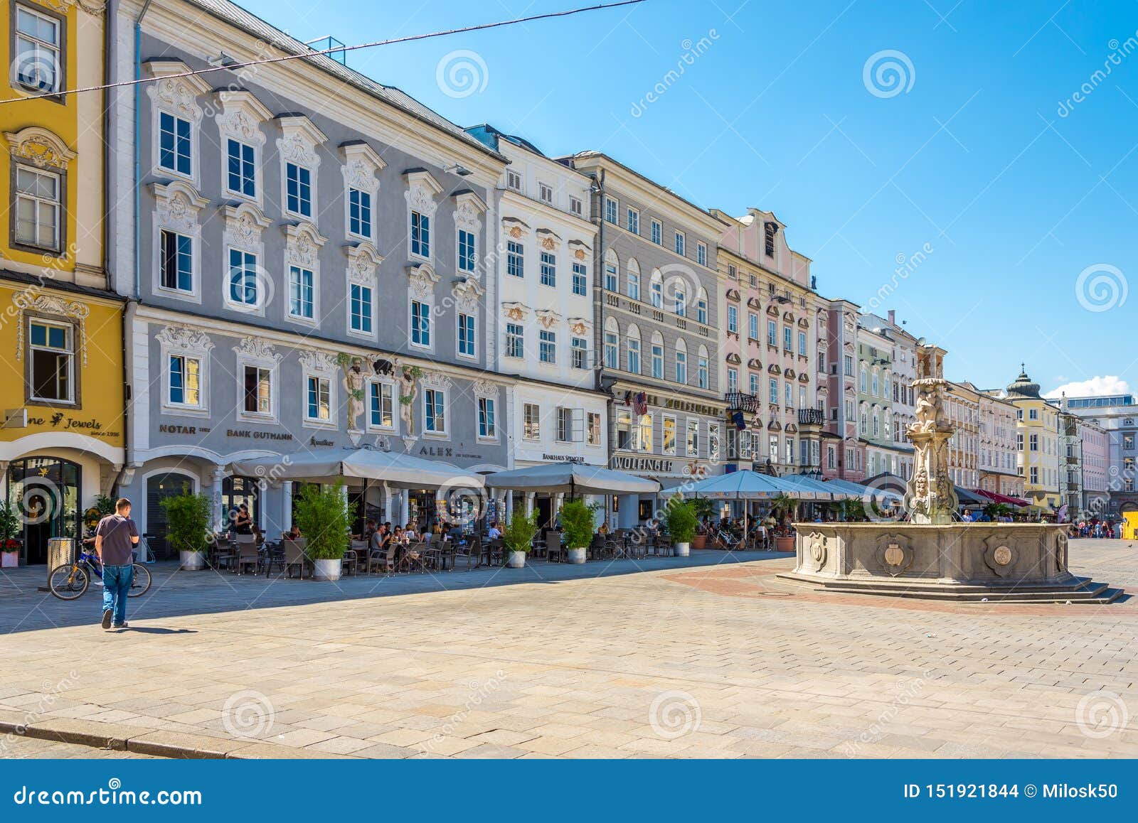 In the Main Square of Linz - Austria Editorial Stock Image - Image of ...