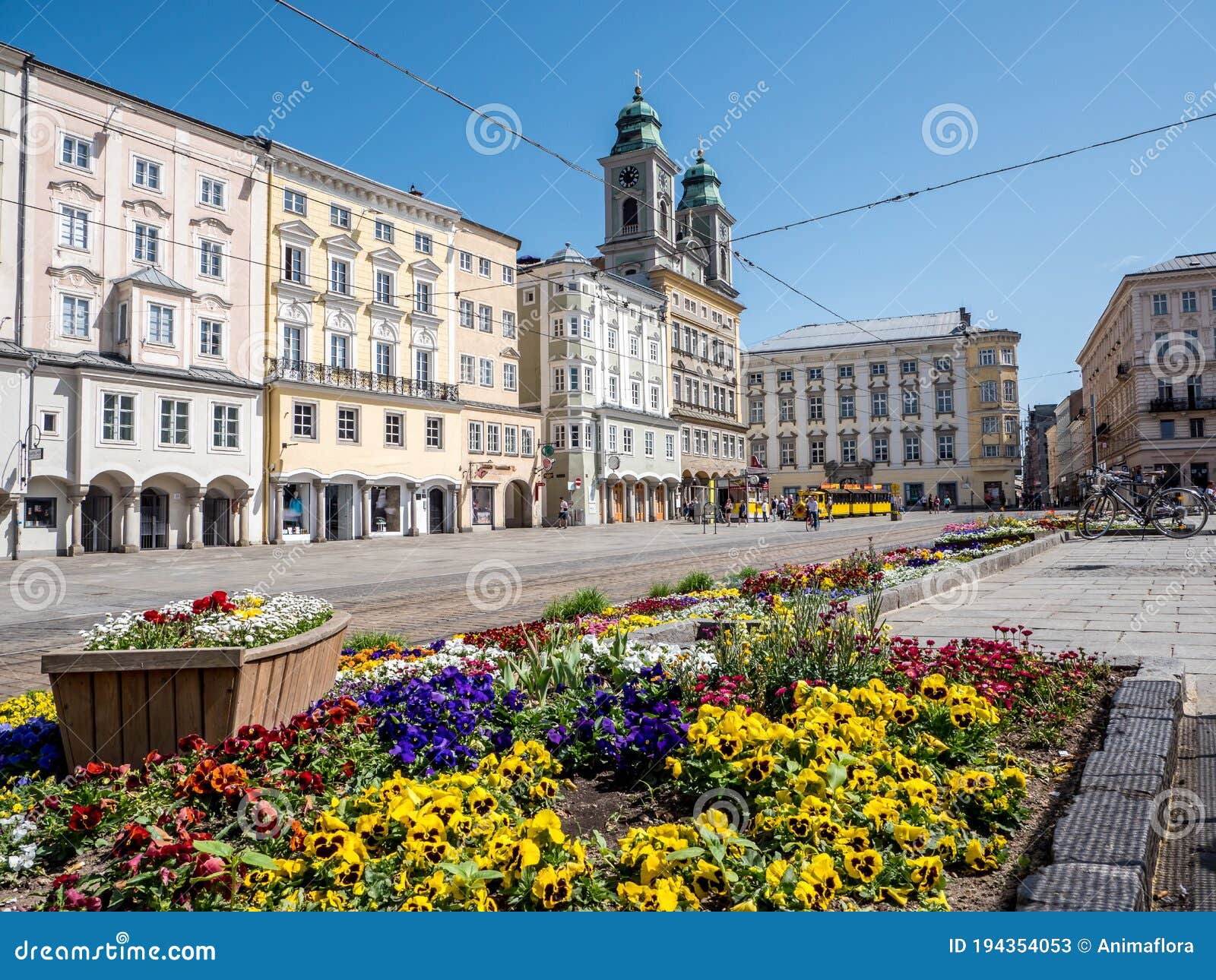 On the main square in Linz editorial stock photo. Image of cultural ...
