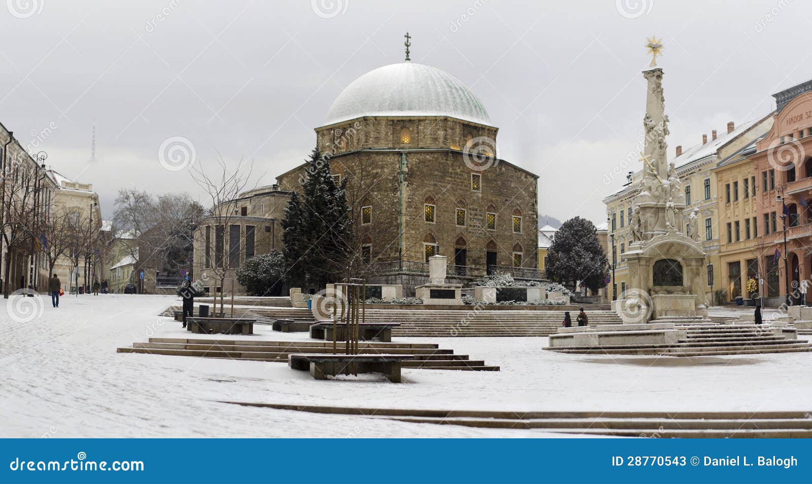 Main Square of Pecs, Hungary Stock Image - Image of travel, winter ...