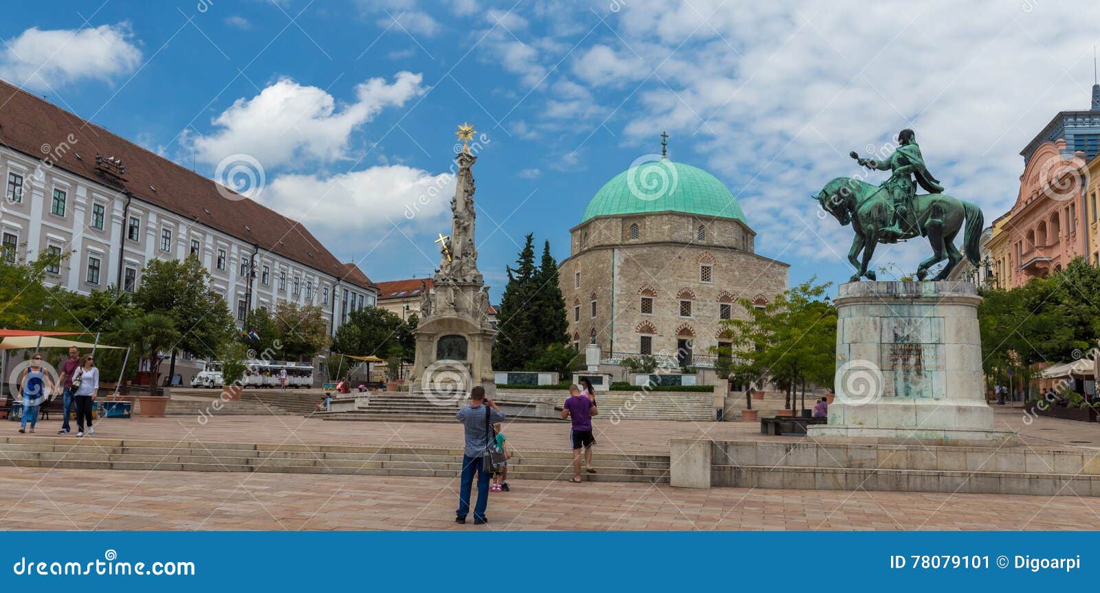 Main Square in Pecs (Szechenyi Square), in Southern Hungary Editorial ...