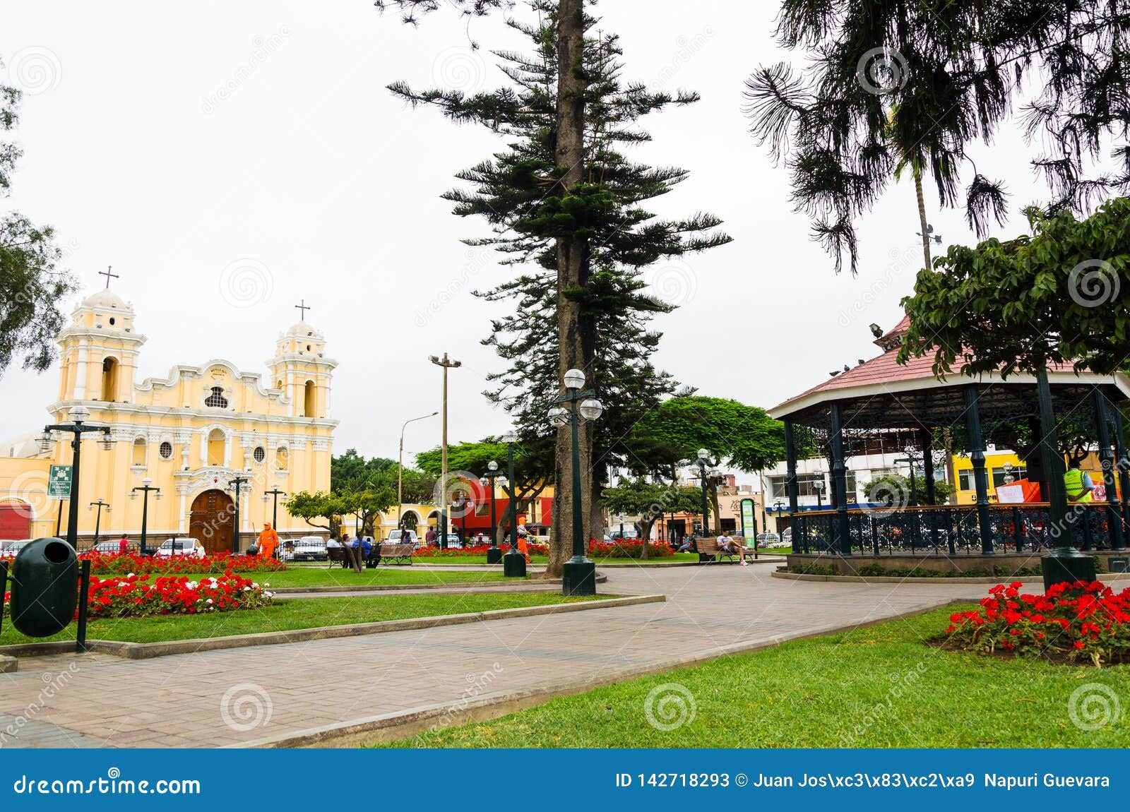 Main Square in Santiago of Surco in Lima - Peru Editorial Stock Photo ...