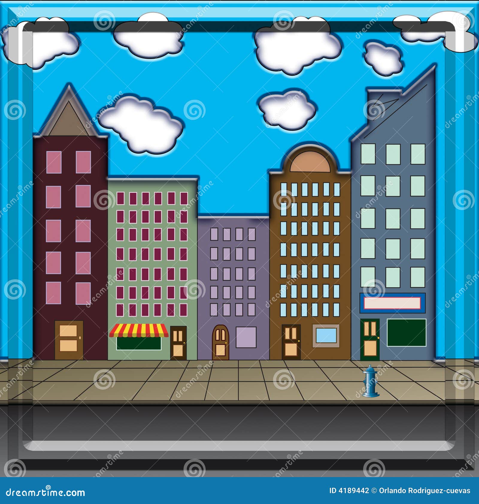 Main Street stock illustration. Illustration of frame - 4189442