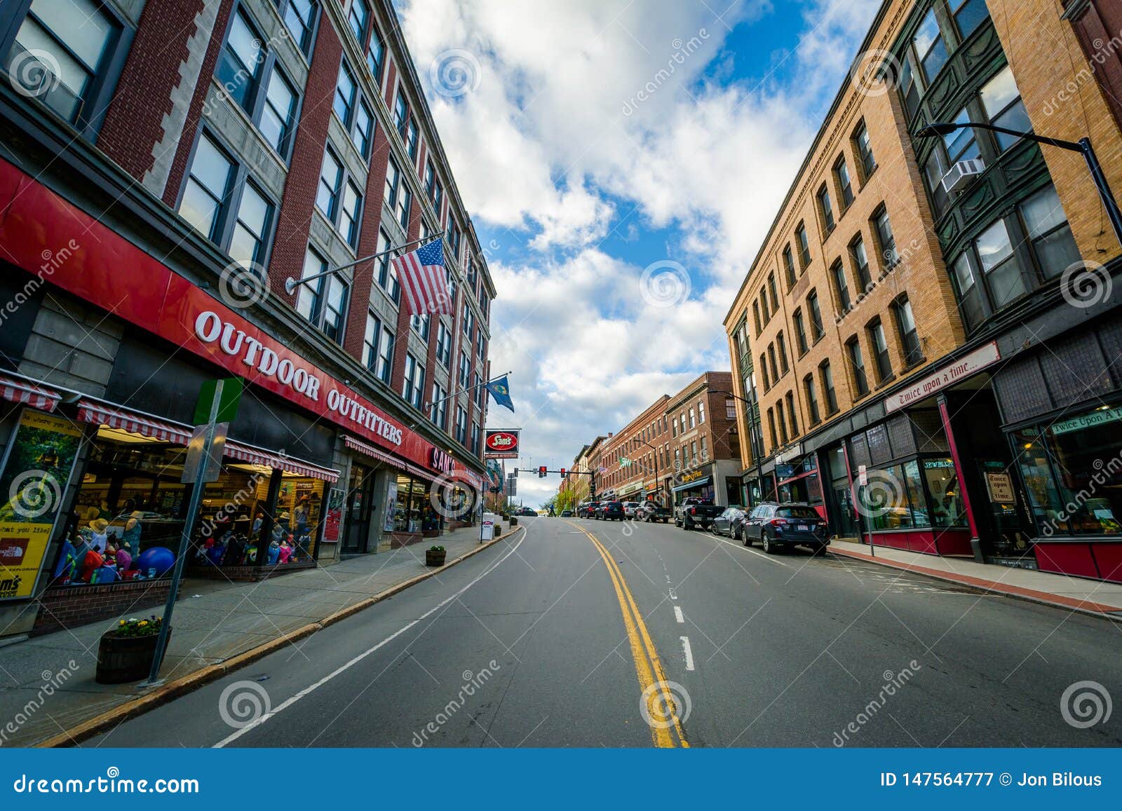Main Street, in Downtown Brattleboro, Vermont Editorial Photography ...