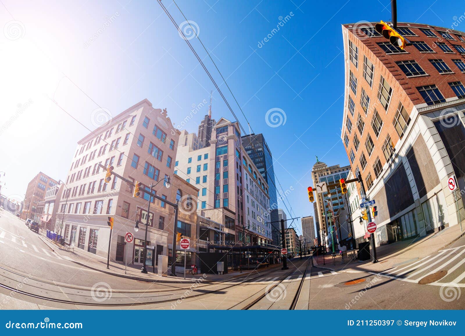 Main Street Intersection in Buffalo Downtown Stock Image - Image of tourism, buffalo: 211250397