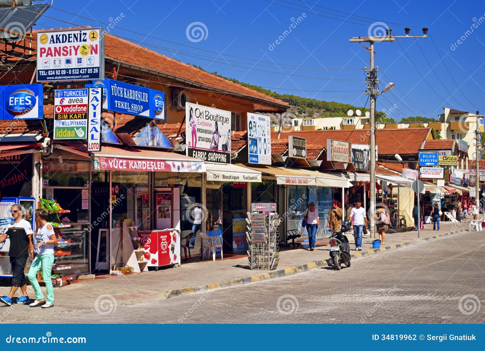 The main street with shops editorial photography. Image of urban - 34819962