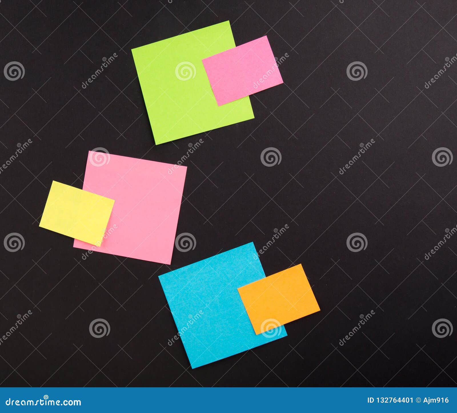 Main and Sub Tasks Concept. Blank Sticky Note on Black Background ...