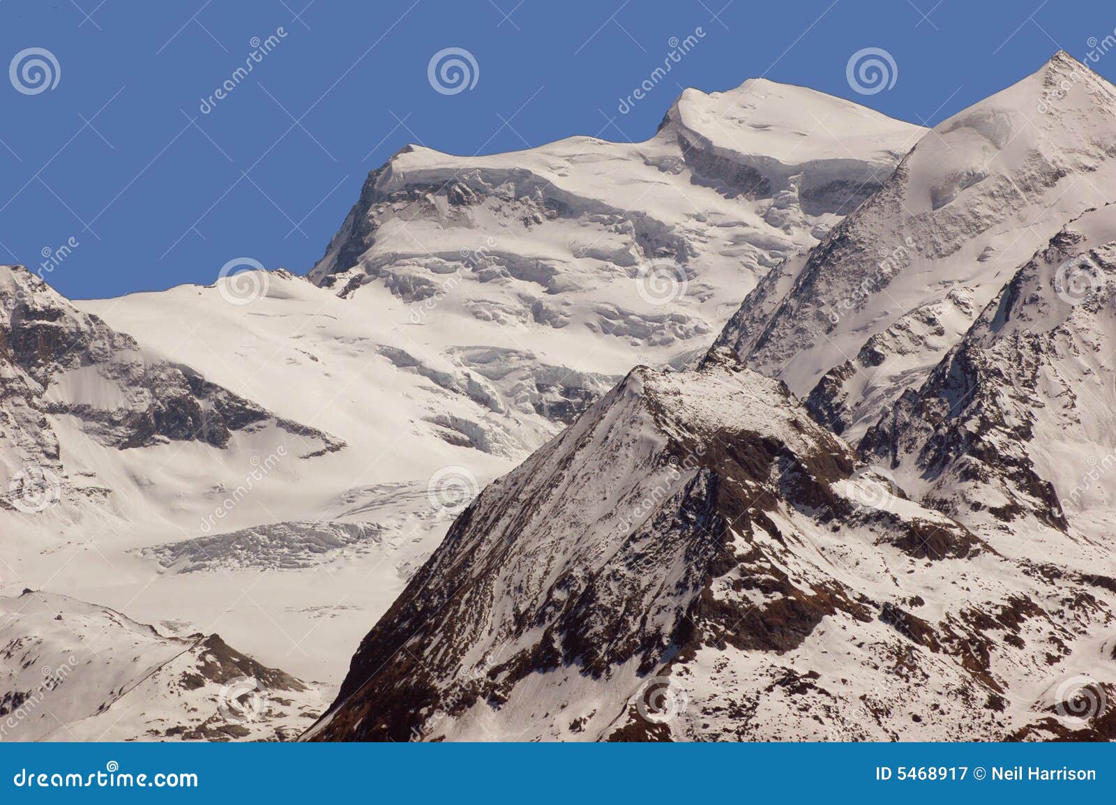 The Main Summit of the Grand Combin Stock Image - Image of grafeneire ...