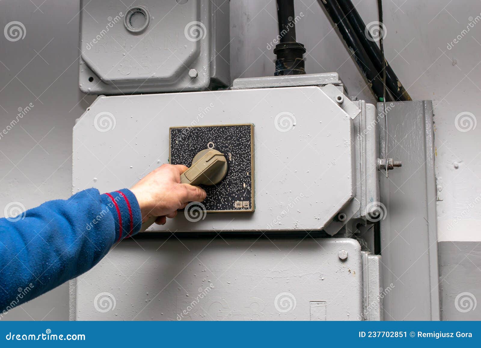 Main Switch, Hand on the Lever Stock Image - Image of metal, switch ...