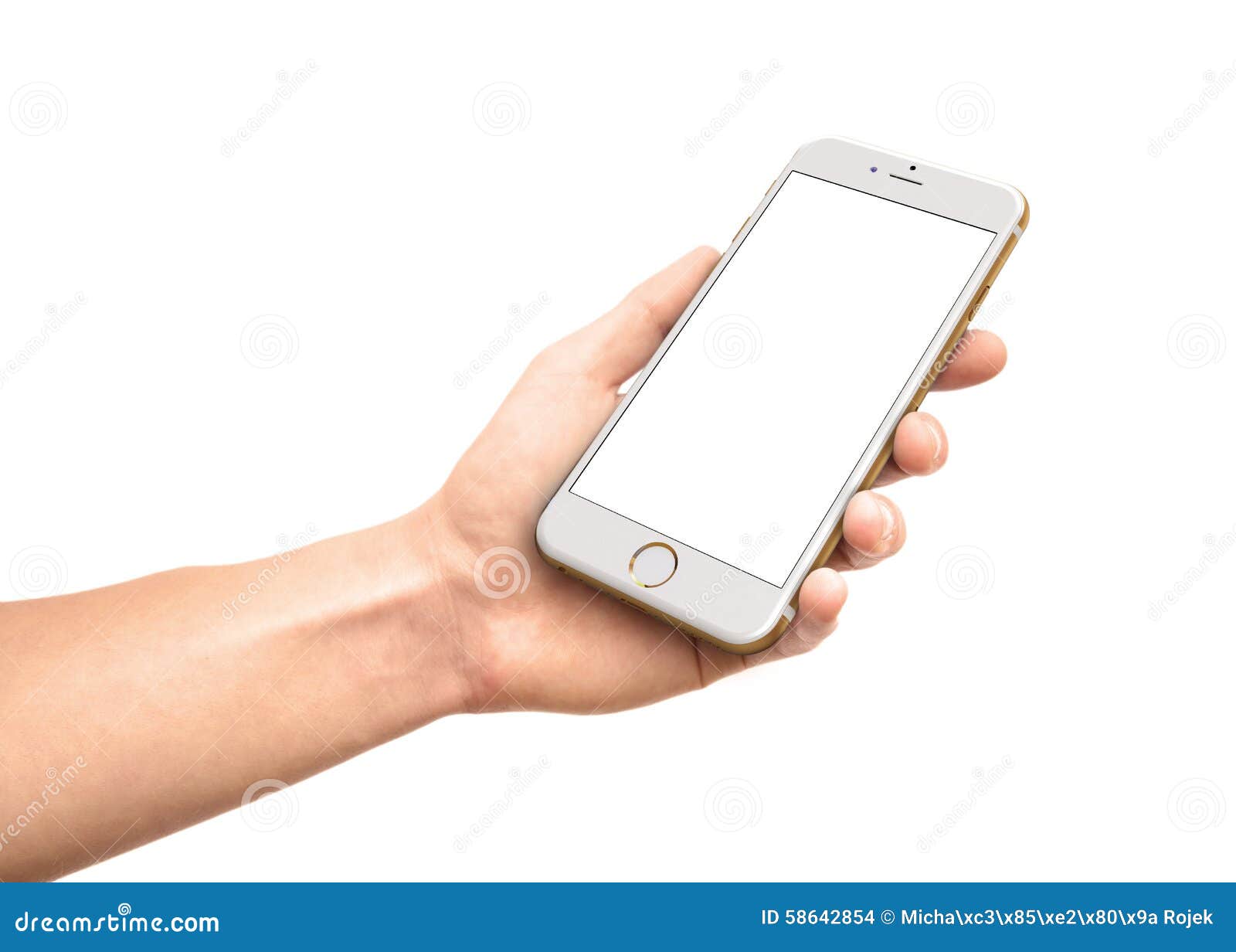 Main Tenant L'or De L'iPhone 6 Image stock éditorial - Image du femelle ...