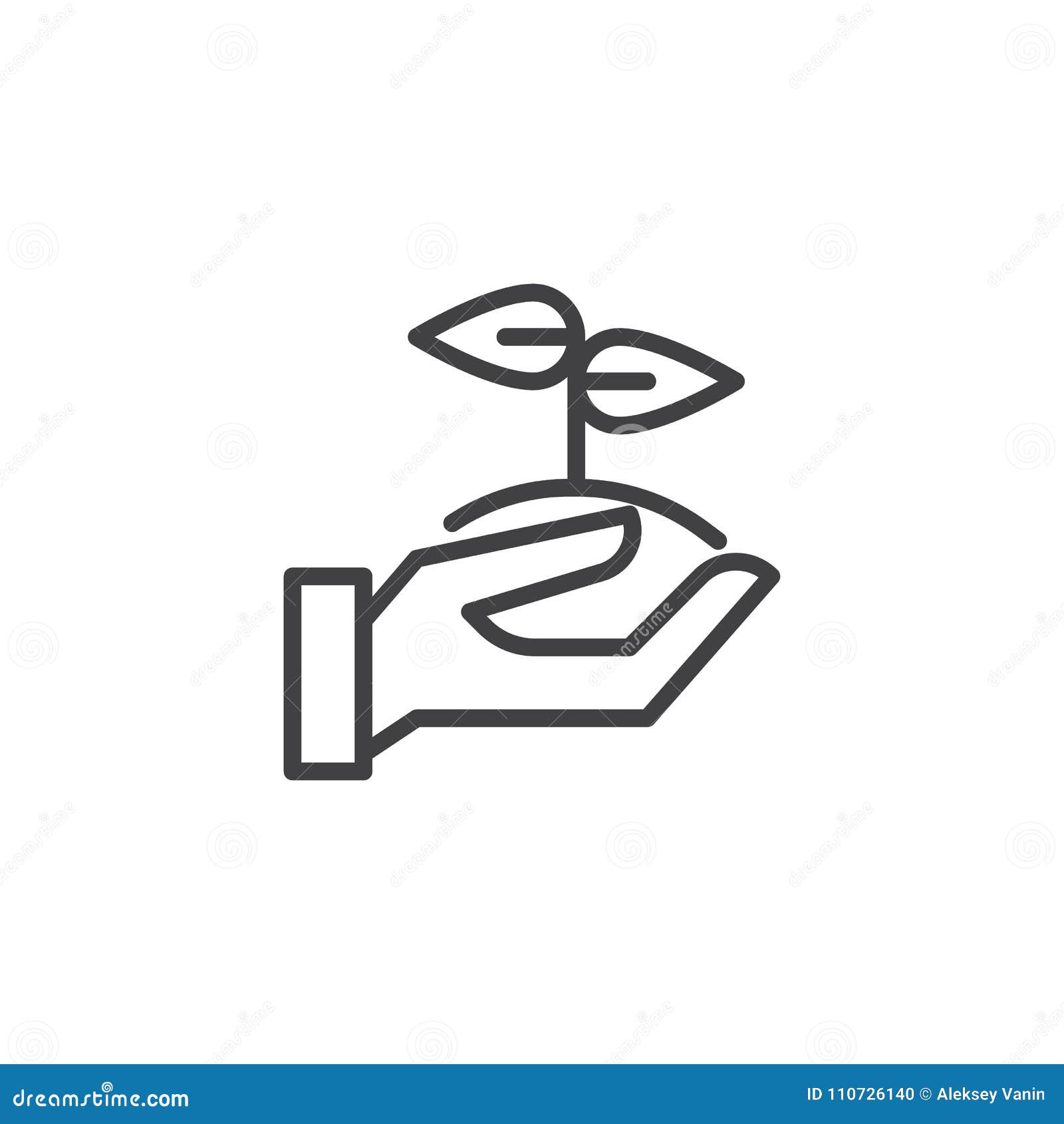 Main Tenant L'icône D'ensemble De Pousse Illustration de Vecteur ...