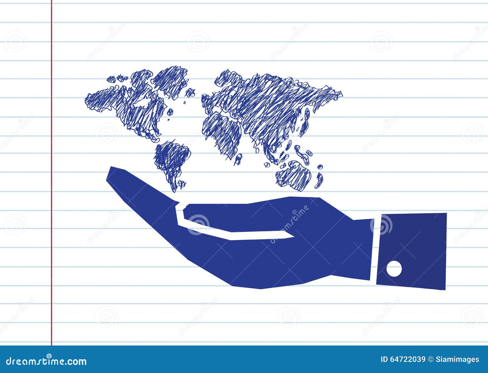 Main Tenant La Carte De Globe Du Monde Illustration de Vecteur ...