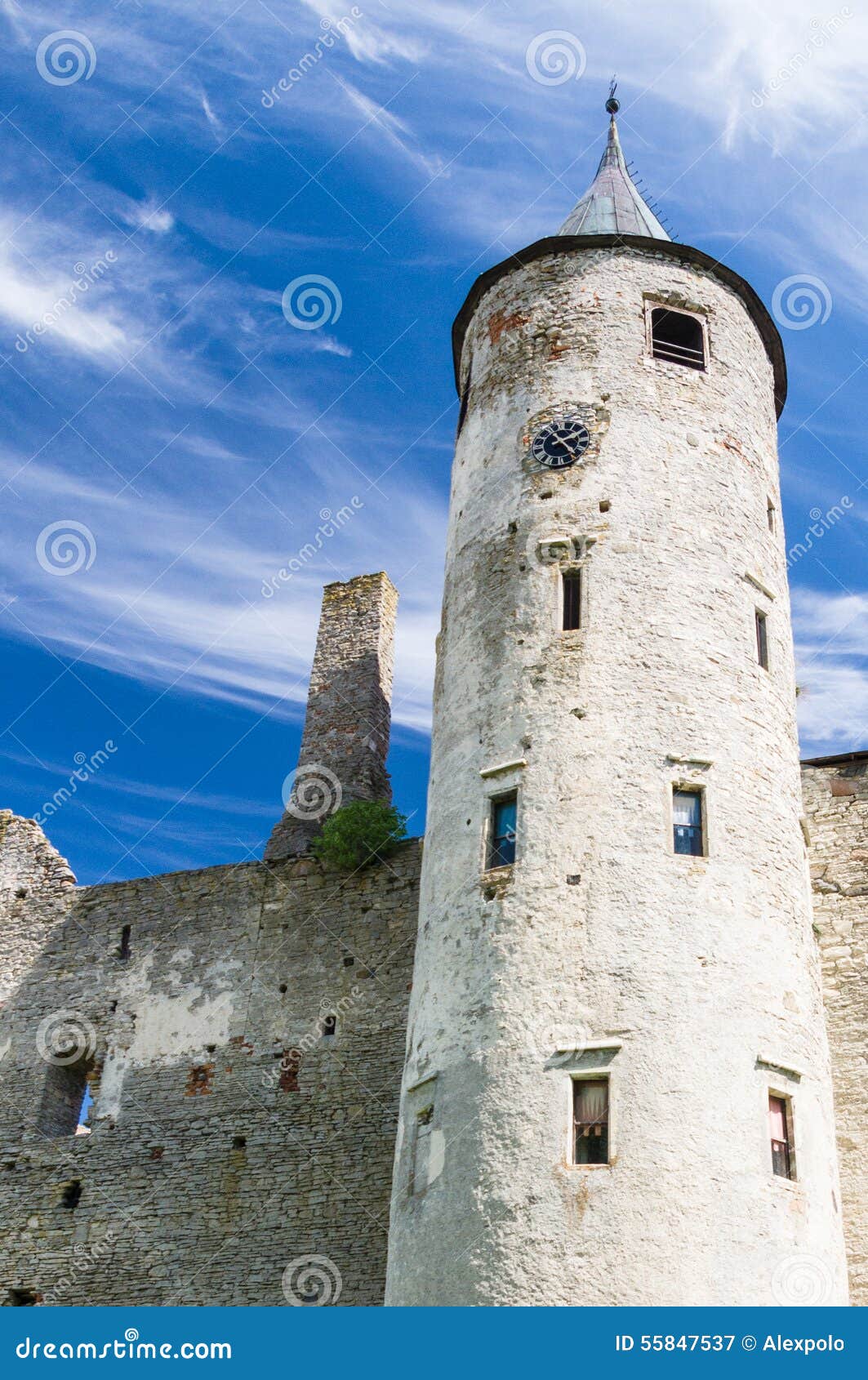 The Main Tower of the Episcopal Castle in Haapsalu Stock Image - Image ...