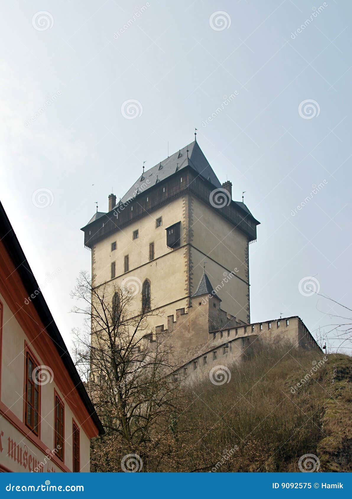 The Main Tower of Karlstejn Castle Stock Image - Image of empire, czech ...