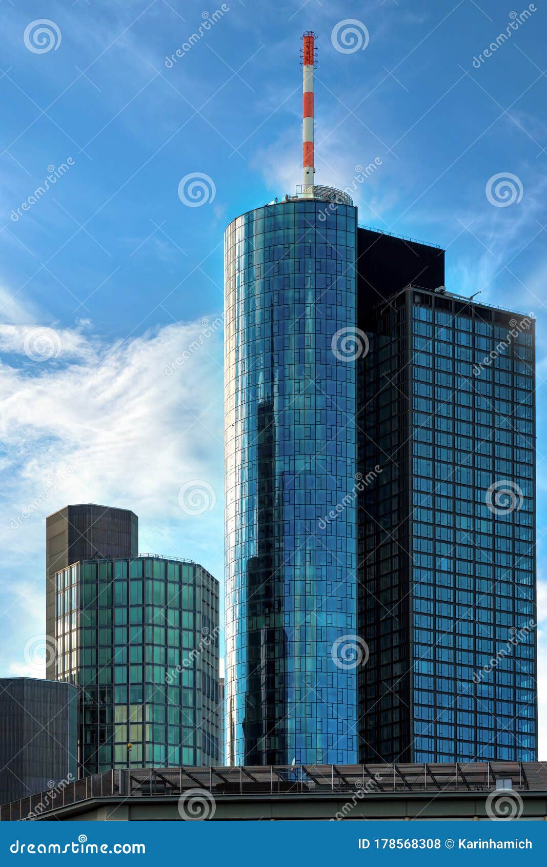 The Main Tower in the Downtown District of Frankfurt, Germany. the ...