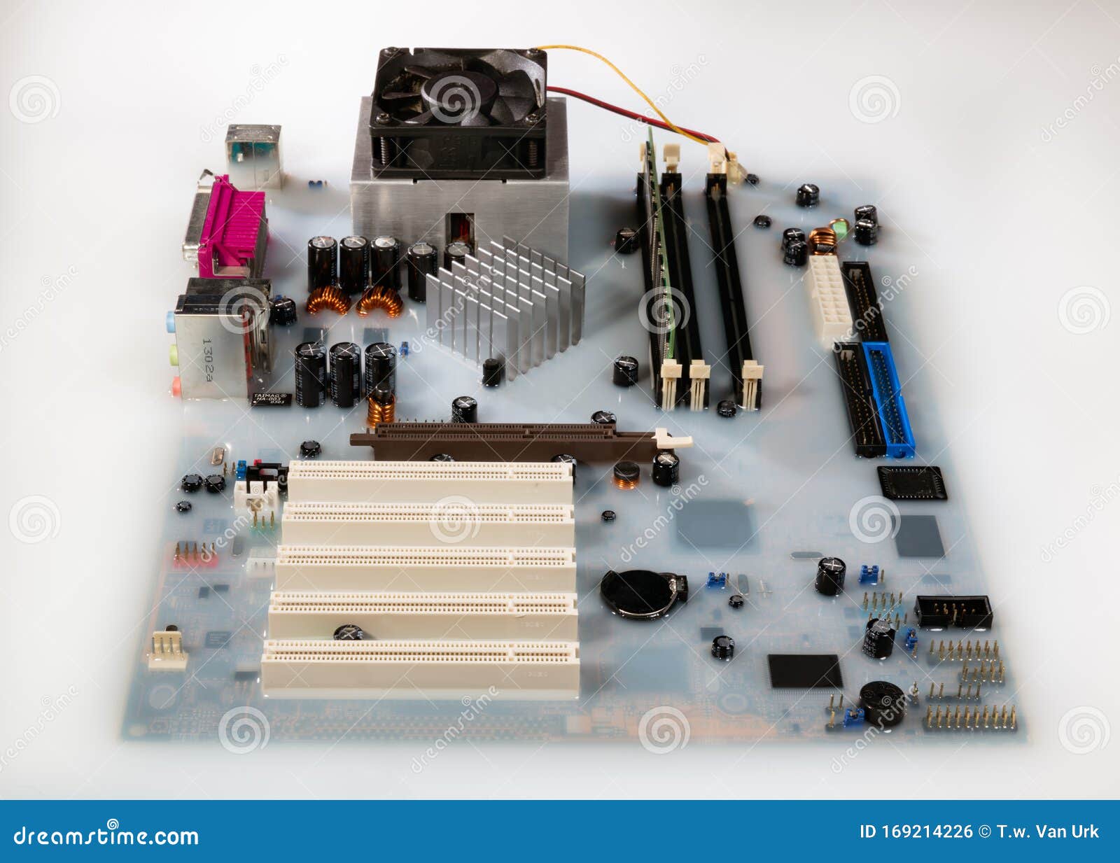 Mainboard Card Computer Flooded by White Colored Water Editorial Photo ...