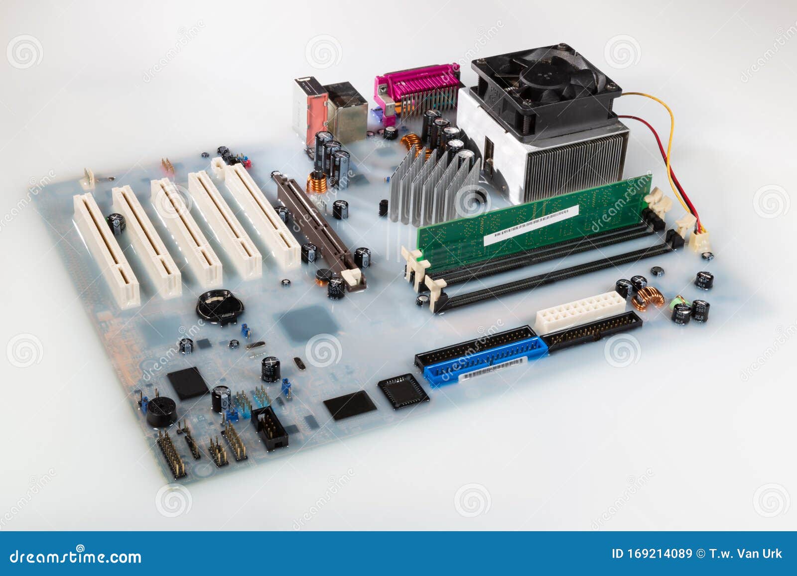 Mainboard Card Computer Flooded by White Colored Water Editorial Stock ...