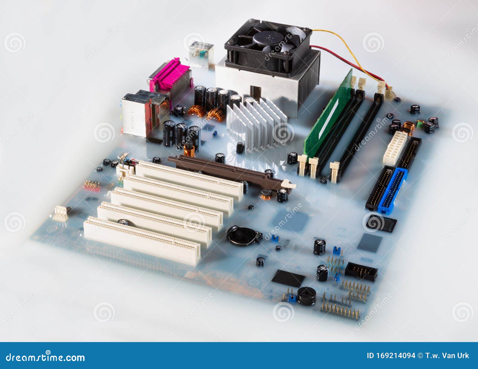 Mainboard Card Computer Flooded by White Colored Water Editorial Stock ...