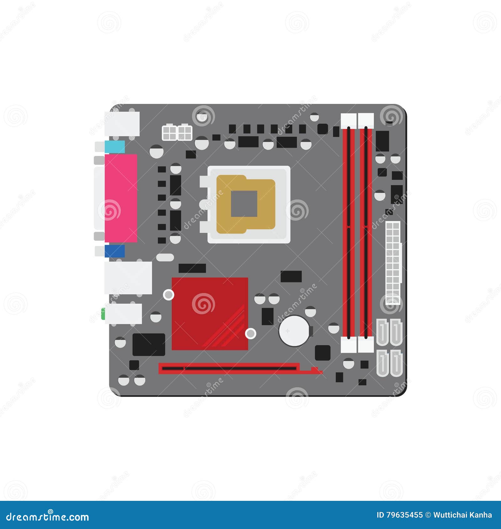 Mainboard Computer Concept by Mainboad is Micro ATX Try Stock Vector ...