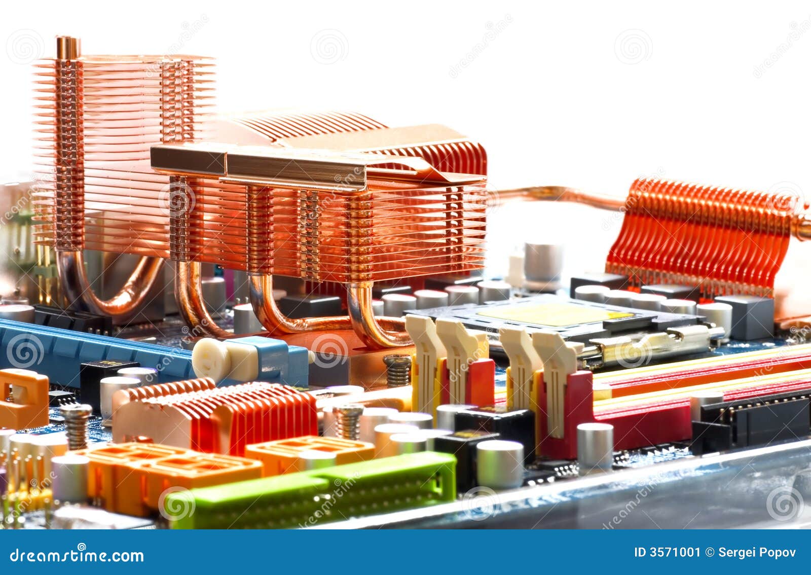 Mainboard with Cooling System Stock Image - Image of digital, mainboard ...