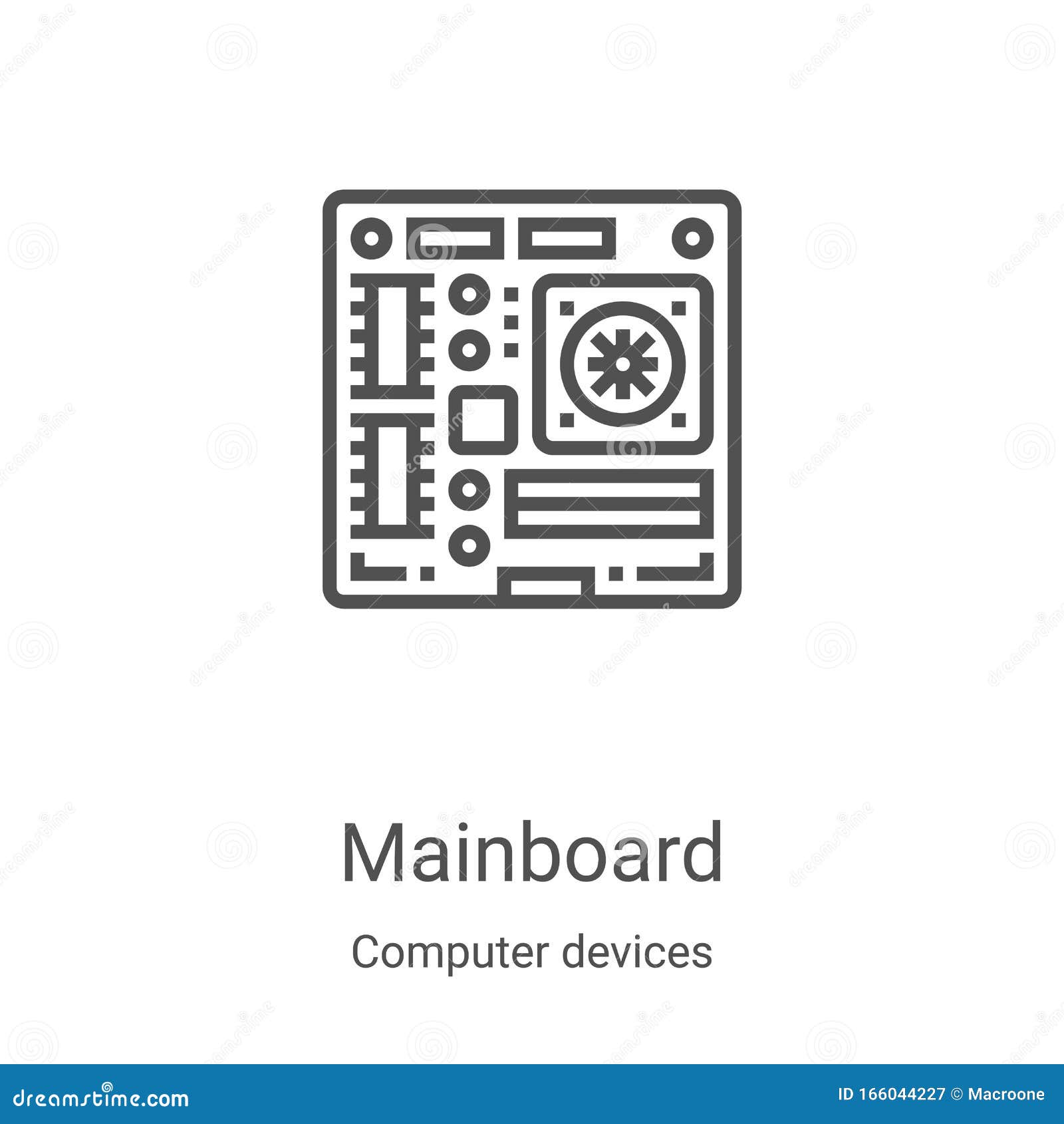 Mainboard Icon Vector from Computer Devices Collection. Thin Line ...