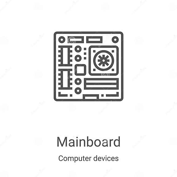 Mainboard Icon Vector from Computer Devices Collection. Thin Line ...